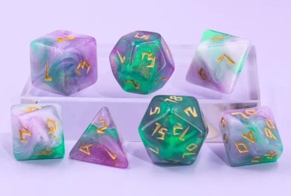 SkullSplitter Deep Spring Dice – Two Fairies and A Dwarf Adventuring Guild